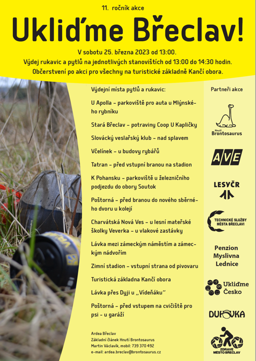 Ukliďme Břeclav 2023 – Hnutí Brontosaurus